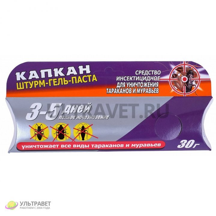 Капкан Штурм (гель-паста), 30 гр от тараканов и муравьев (проф ...